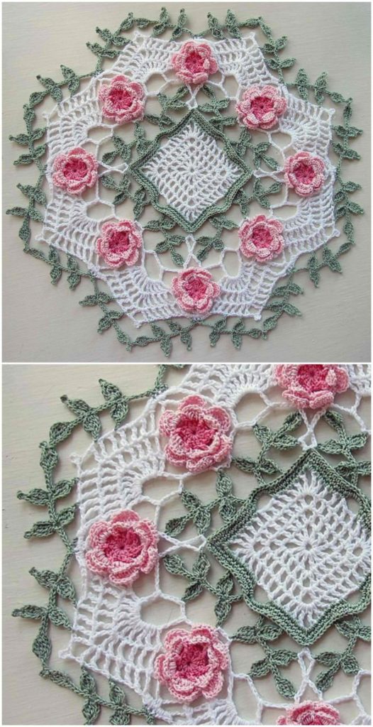 Blue Rose Doily - Love Quilting Online